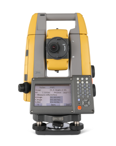 Total station machine control for construction equipment