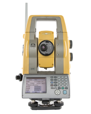 Total station machine control for construction equipment