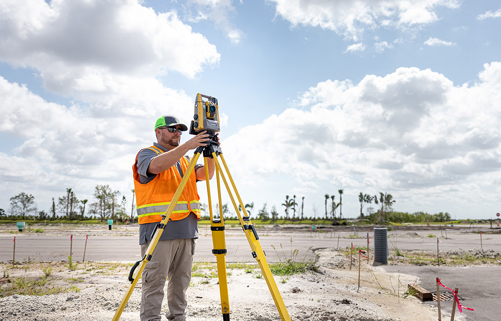 Standard total stations measure distances and angles