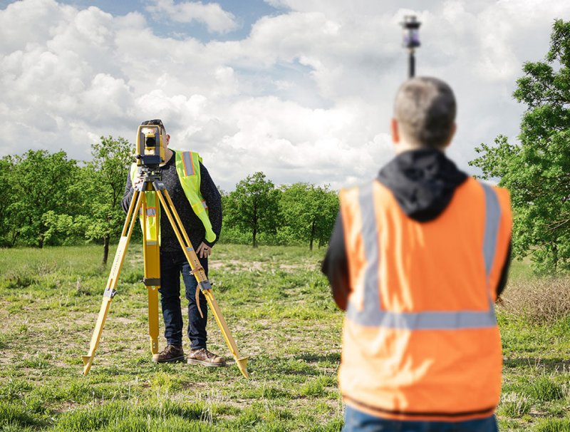 Standard total stations measure distances and angles